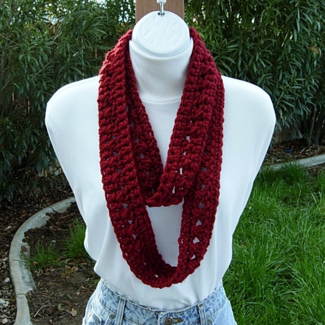 Skinny INFINITY SCARF, Color & Length Options, Small Loop Cowl, Dark ...
