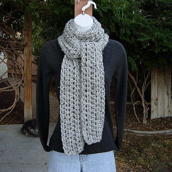 Gray Knitted Scarf - Etsy