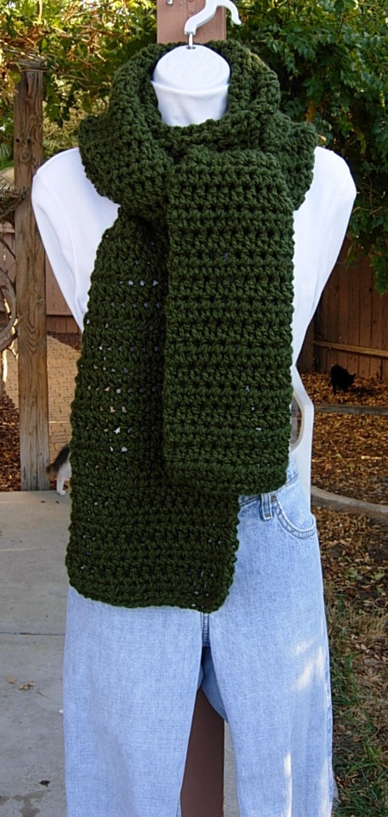 Men's Women's Large Long Wide Neck Scarf Dark Solid - Etsy