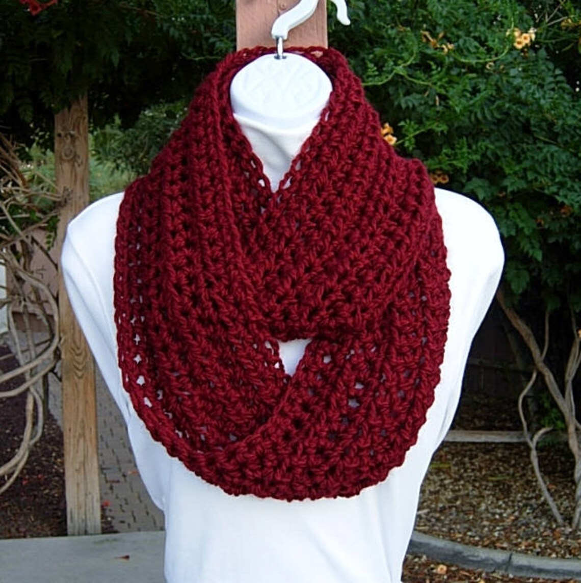 Solid Dark Red INFINITY SCARF Women's Extra Soft Acrylic - Etsy