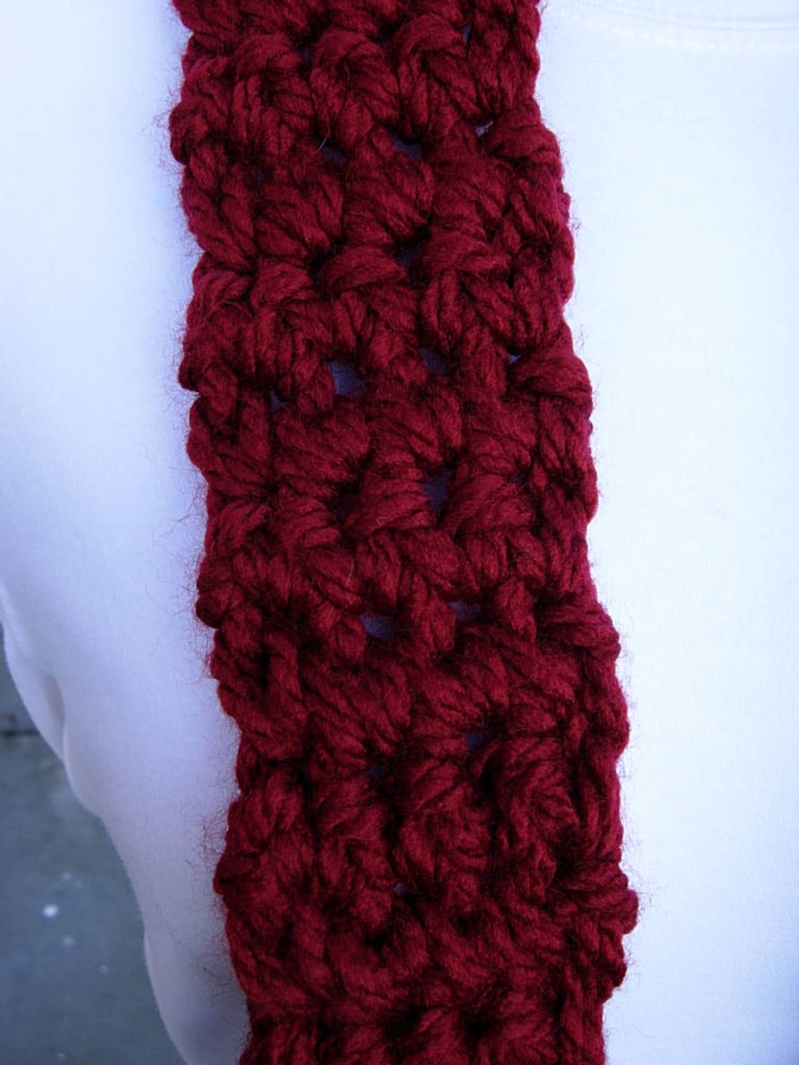 Extra Long & Skinny Scarf, Dark Solid Red, More Color Options, Soft ...