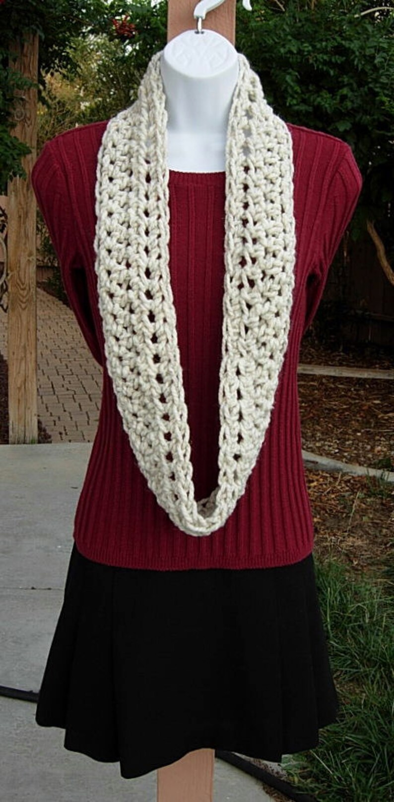 Small INFINITY SCARF Skinny Loop Scarf Little Winter Cowl | Etsy