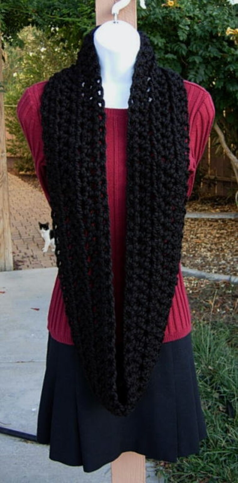 INFINITY SCARF Loop Cowl Solid Black Bulky Soft Wool Blend - Etsy