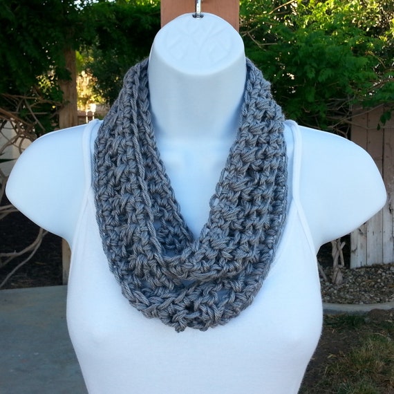 Small Gray SUMMER SCARF Infinity Loop Women's Solid Grey - Etsy