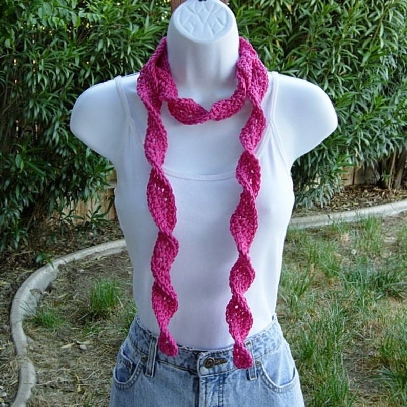 Solid Hot Pink Skinny SUMMER SCARF Small 100% Cotton Dark Pink | Etsy