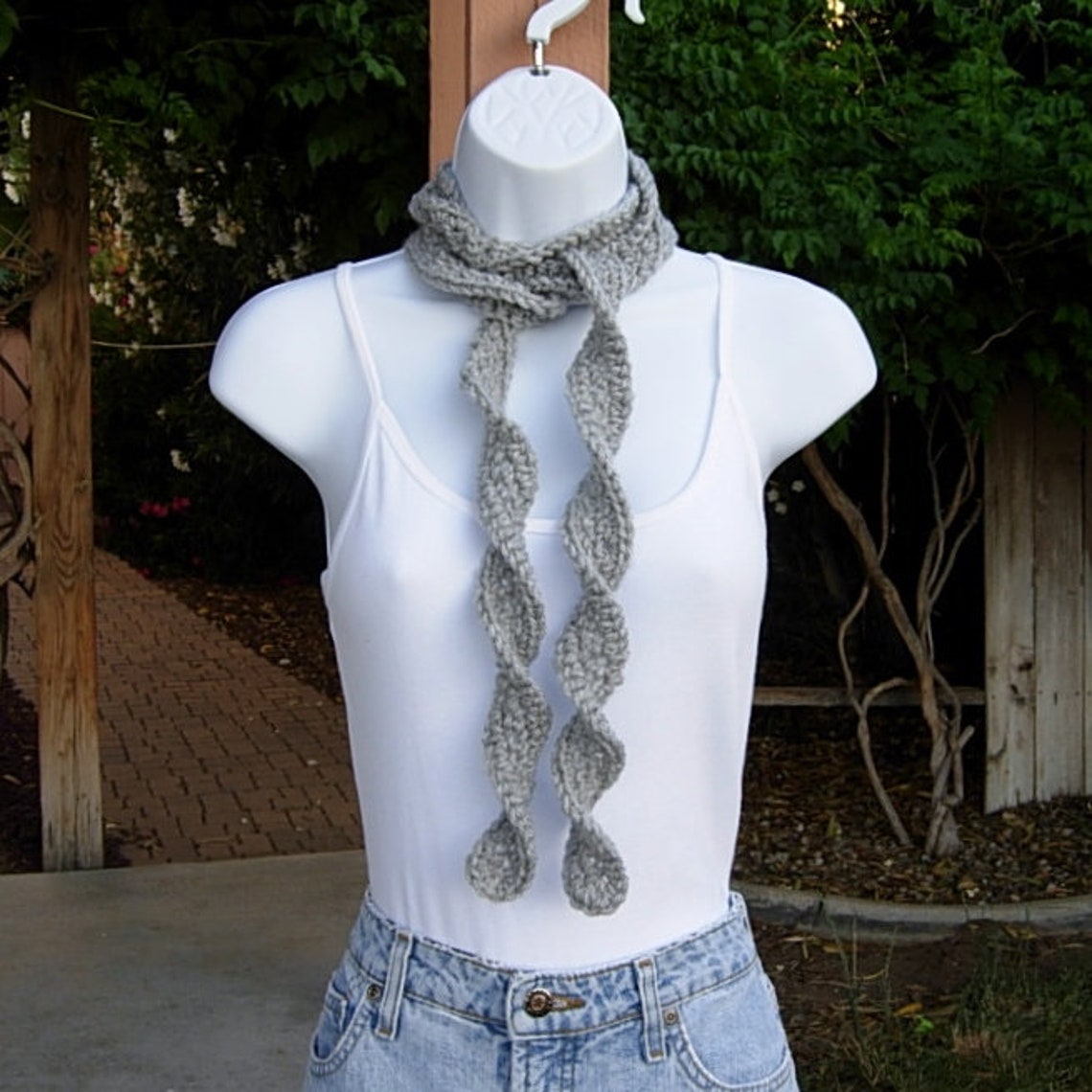 Women's Solid Light Silver Gray Grey Skinny SUMMER SCARF | Etsy