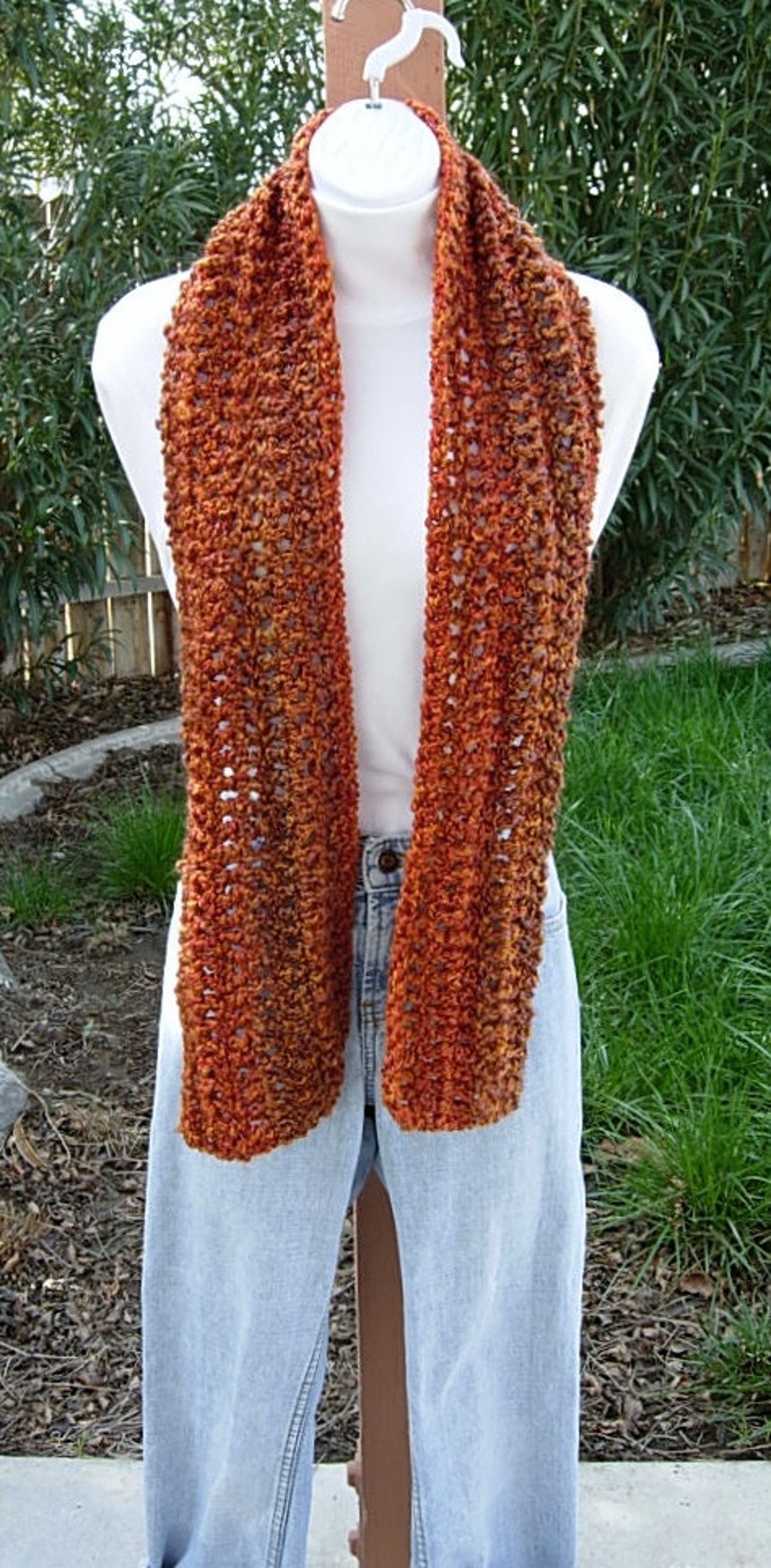 Burnt Orange Rust Dark Brown Gold Scarf COLOR OPTIONS | Etsy