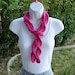 Solid Hot Pink Skinny SUMMER SCARF Small 100% Cotton Dark Pink Spiral ...