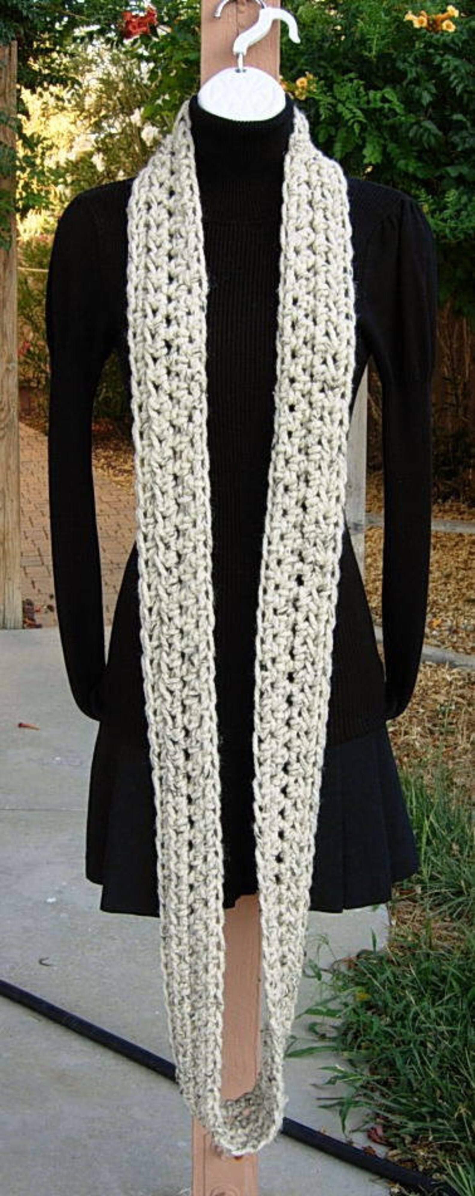 Extra Long INFINITY SCARF, Oatmeal Beige Light Brown Tweed, Color ...
