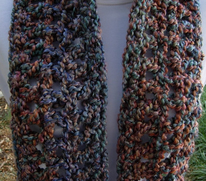 Colorful CROCHET INFINITY SCARF Loop Cowl Rust Blue Teal | Etsy