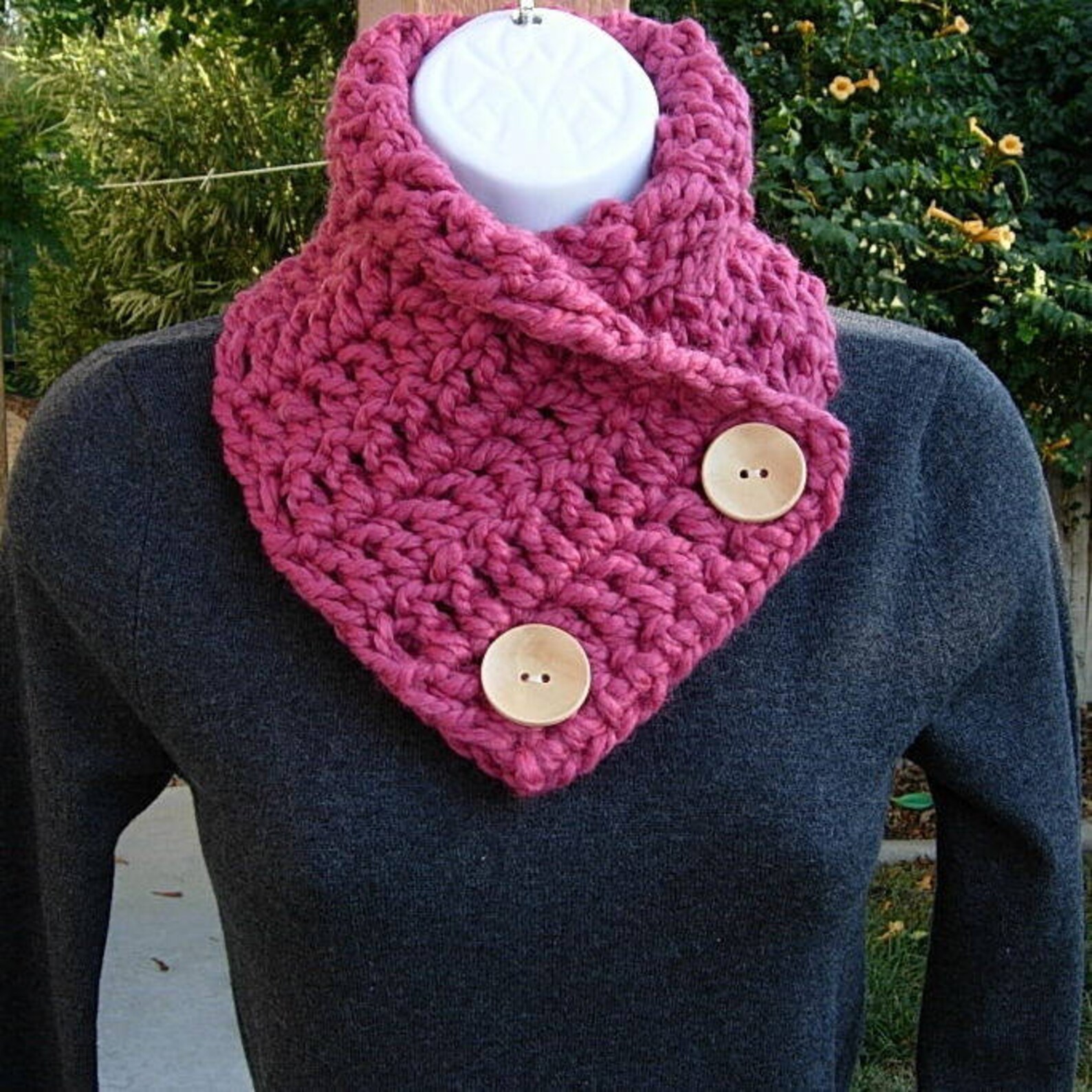 NECK WARMER SCARF Raspberry Dark Pink Rose Color Choices | Etsy
