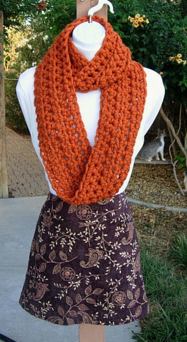 Infinity Scarf Cowl Loop Pumpkin Solid Orange Bulky Soft | Etsy