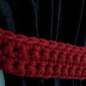 Curtain Tiebacks Set, Curtain Tie Backs, One Pair Solid Dark Spice Red ...