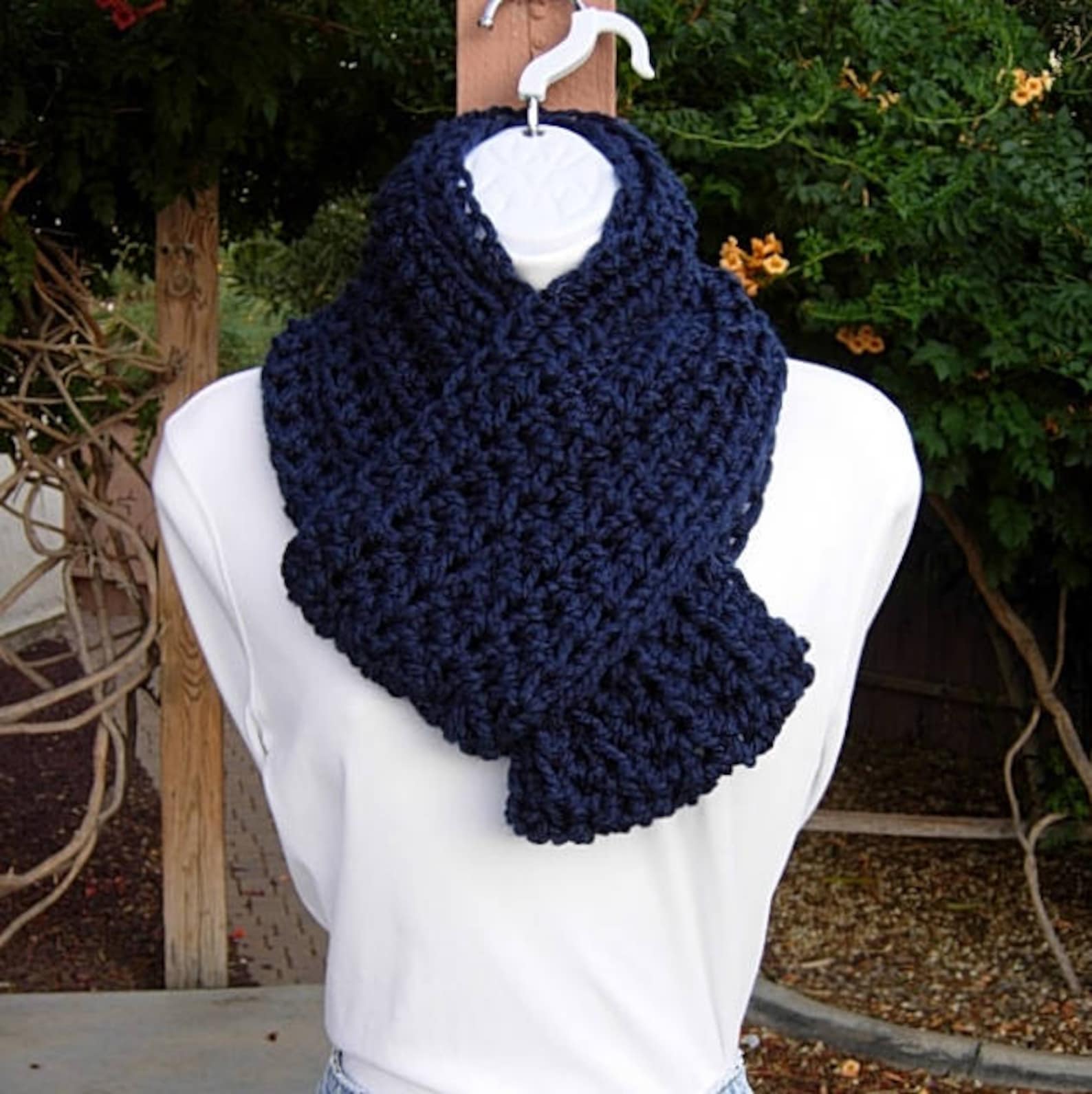 Solid Dark Navy Blue INFINITY SCARF Women's Extra Soft Loop Cowl ...