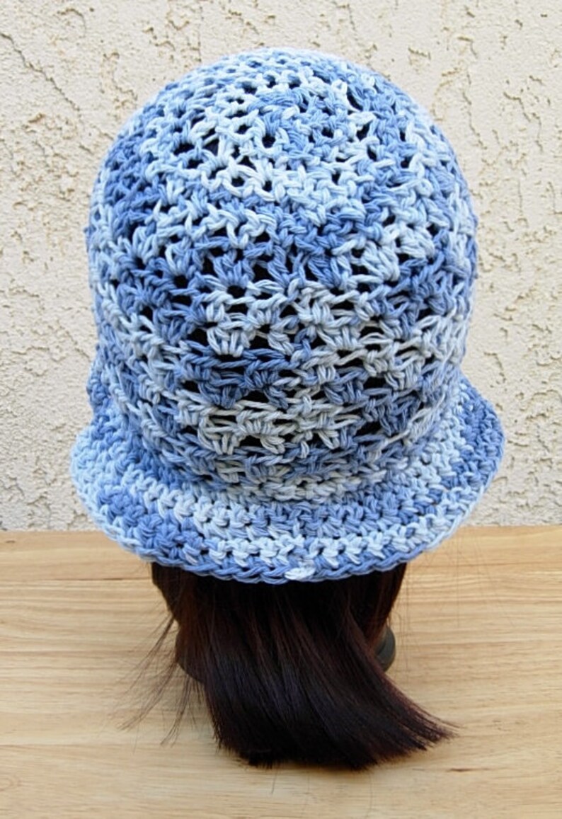 Light & Medium Denim Blue Summer Beach Sun Hat, 100% Cotton Women's ...