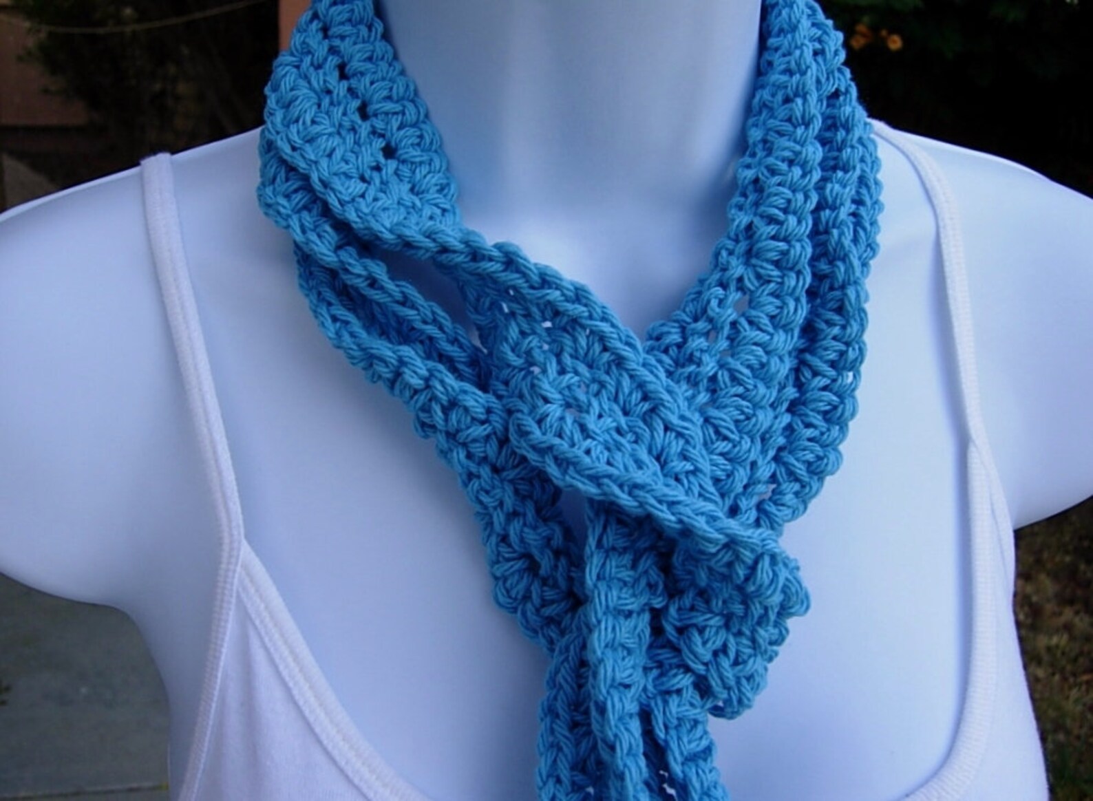 Solid Hot Blue Skinny SUMMER SCARF Women's Small Cotton - Etsy