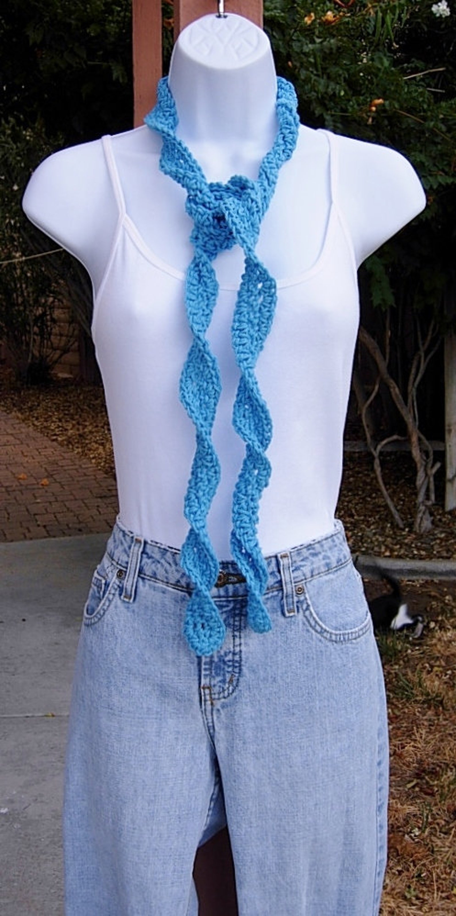 Solid Hot Blue Skinny SUMMER SCARF Women's Small Cotton - Etsy
