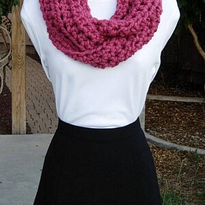 INFINITY LOOP SCARF Raspberry Dark Solid Pink Wool Blend - Etsy