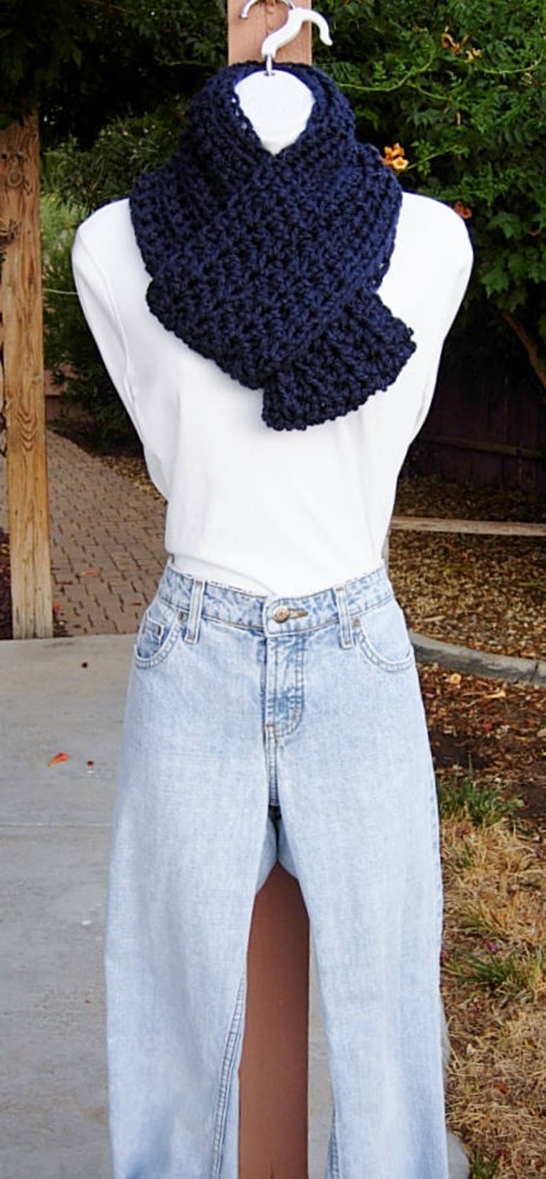 Solid Dark Navy Blue INFINITY SCARF Women's Extra Soft Loop Cowl ...