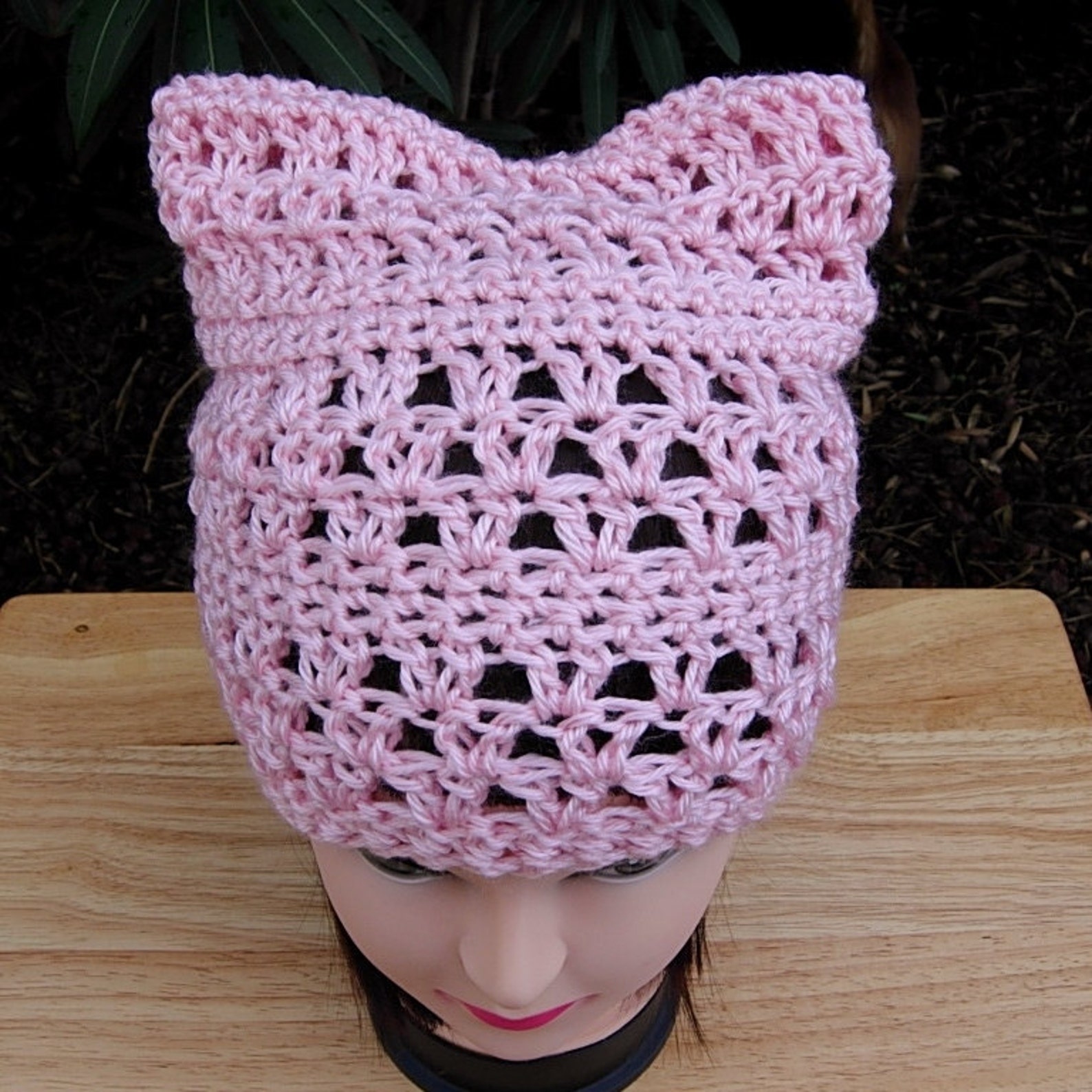 Light Pink Pussy Cat Hat Summer Lacy Pussyhat Lightweight Etsy