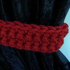 Curtain Tiebacks Set, Curtain Tie Backs, One Pair Solid Dark Spice Red ...