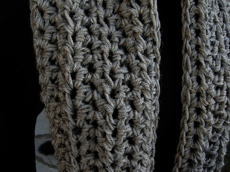 Women's INFINITY SCARF, Light Gray Loop Cowl, Grey Tweed, 100% Acrylic ...