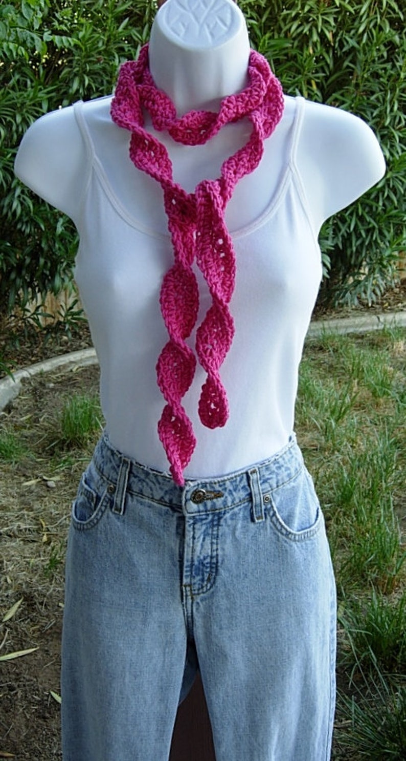 Solid Hot Pink Skinny SUMMER SCARF Small 100% Cotton Dark Pink | Etsy