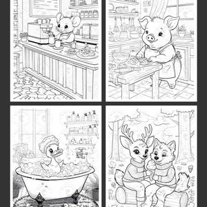 Cozy Woodland Creatures Coloring Pages – Cute Printable Coloring Book ...
