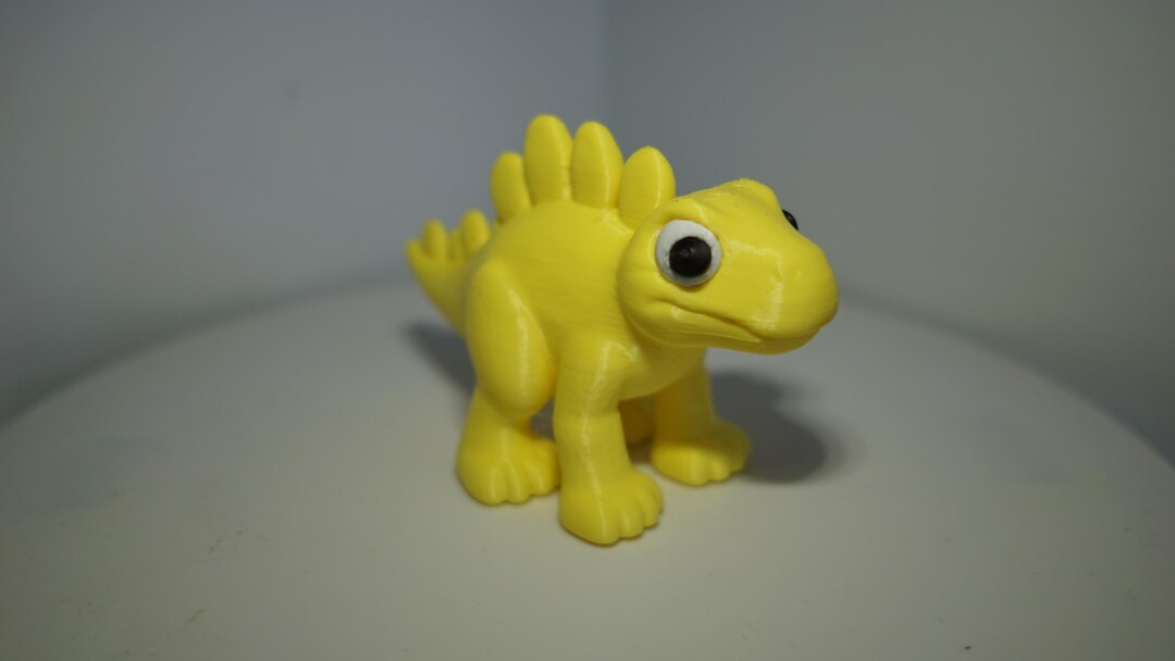 Cute Yellow Stegosaurus Figurine – 3D Printed Dinosaur Toy – Kawaii ...