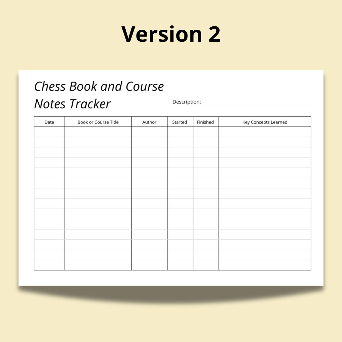 Chess Study Planner 2025: Course Notes Tracker (PDF Download A4 Size ...
