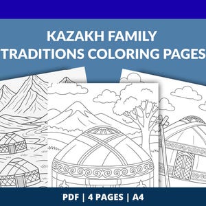 Kazakh Family Traditions Coloring Pages | Kazakh Yurt Coloring Sheets ...