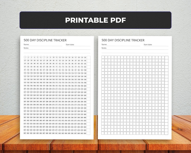 500 Day Habit Challenge Planner | Discipline & Consistency Tracker for ...