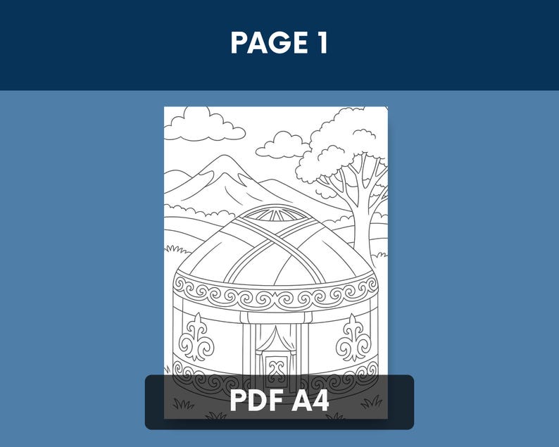 Kazakh Family Traditions Coloring Pages | Kazakh Yurt Coloring Sheets ...