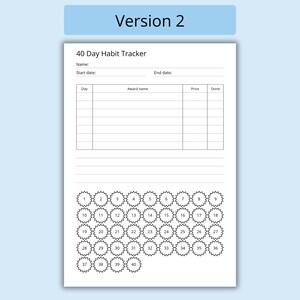 40 Day Habit Tracker | Daily Progress Tracker | 40 Day Motivation ...