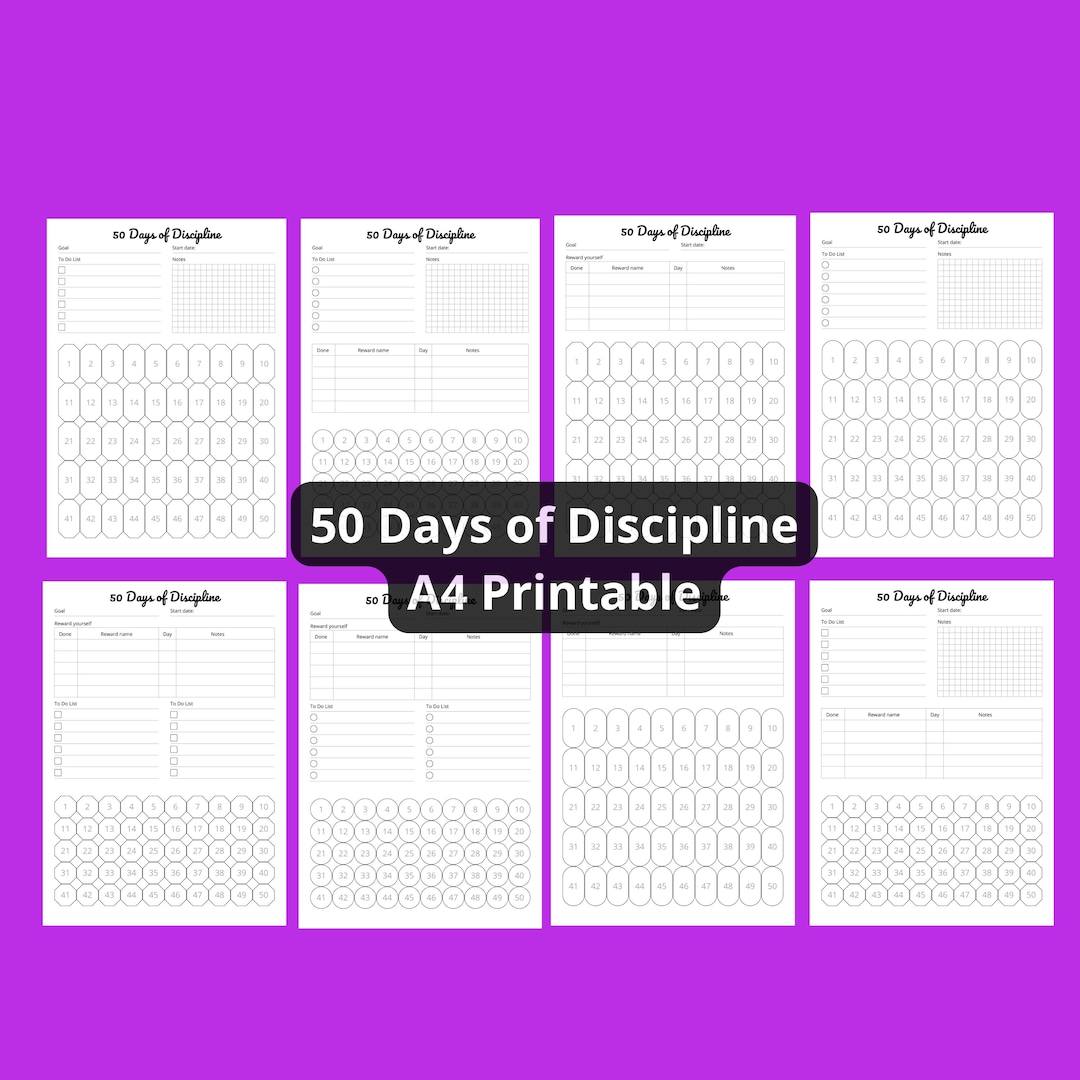 50 Days of Discipline | Self Improvement Challenge 50 Days | 50 Days of ...