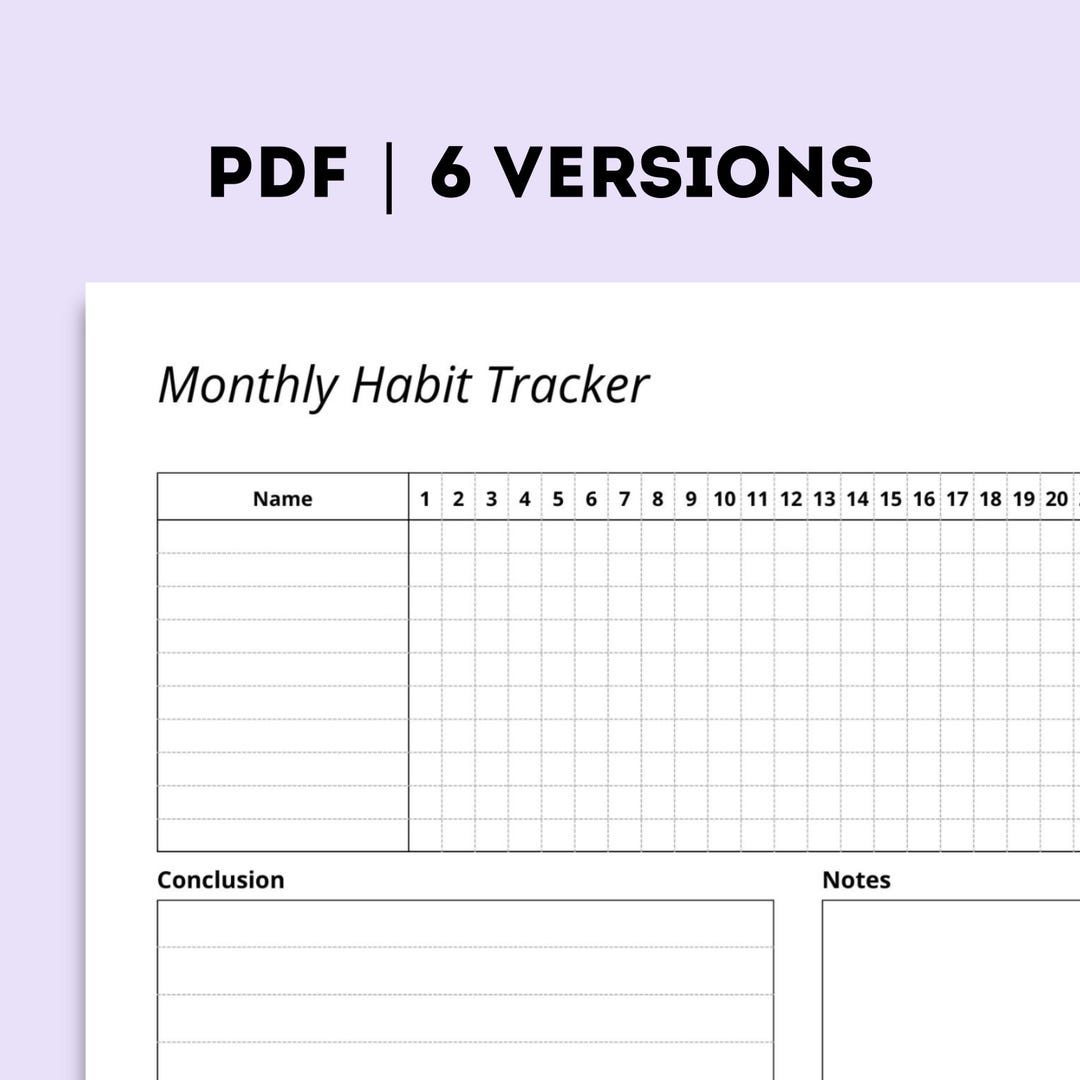 31 Day Monthly Habit Tracker 2025 | 31 Days Consistency Challenge | Daily Progress Journal ...