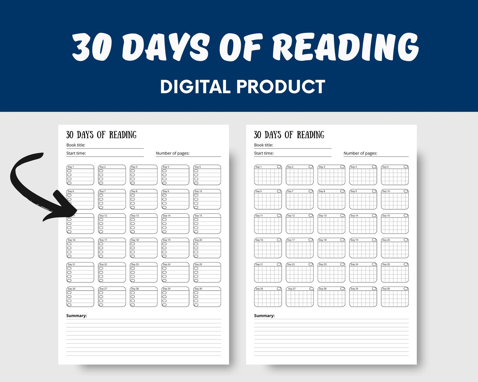 30 Day Reading Challenge | Printable Book Tracker PDF A4 - Etsy