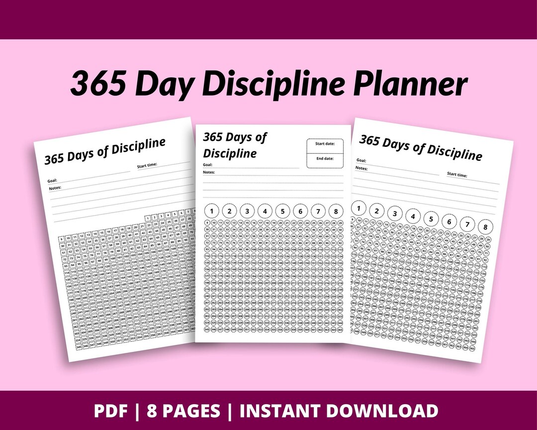 Yearly Habit Tracker Template for Single Habit | 365 Day Printable PDF ...