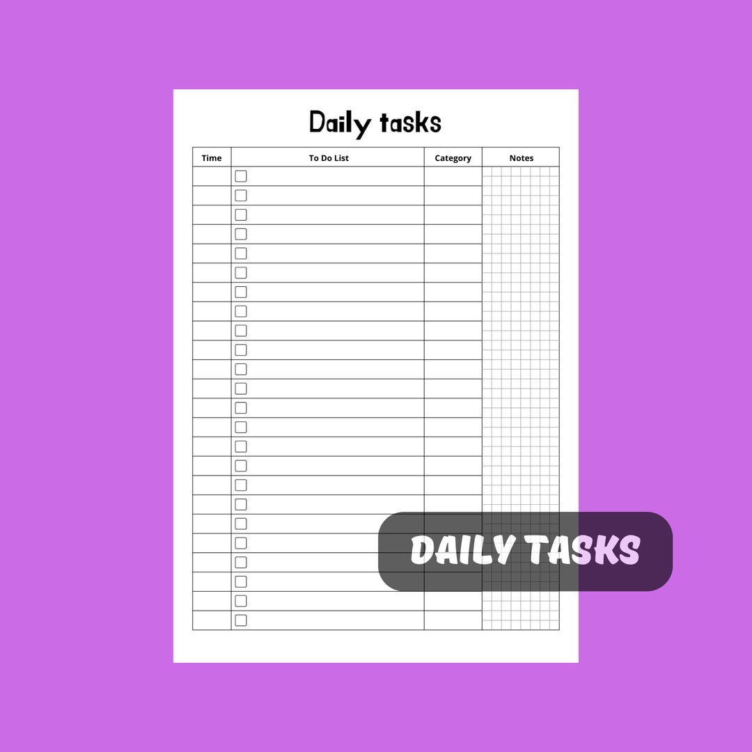 Daily Life Tracker Goal Focused Day Daily Action Plan Efficient ...