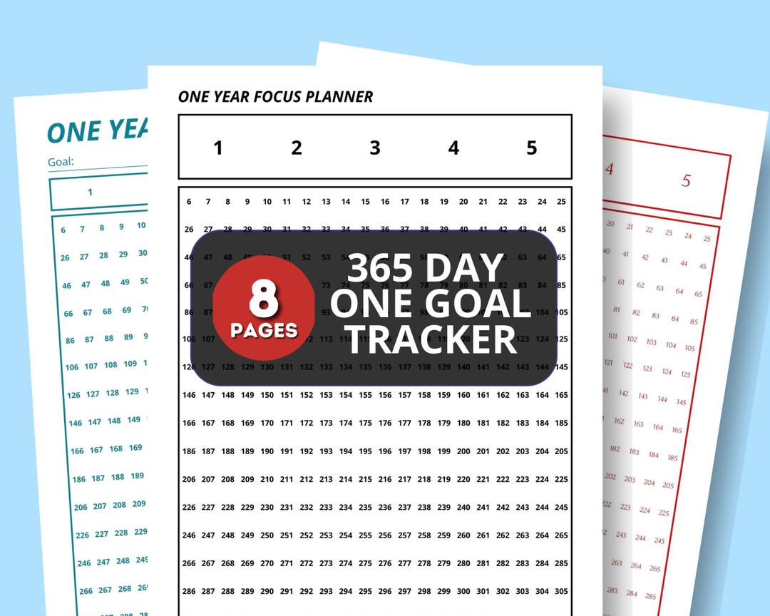365 Day One Goal Tracker Printable | Yearly Habit 2026 - Etsy Canada