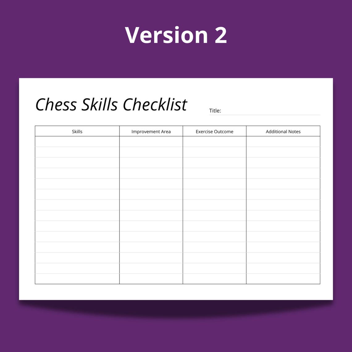 Chess Skills Checklist 2026: Beginner Chess Goals Tracker (PDF Download A4 Size) - Etsy