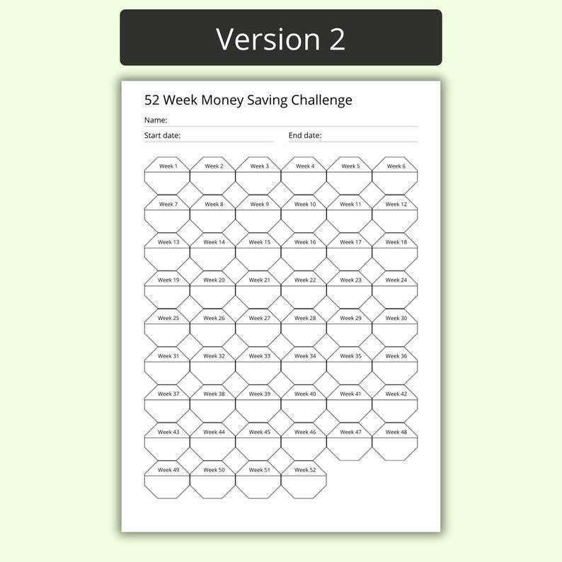 52-week Money Saving Plan: A4 Digital Planner - Etsy
