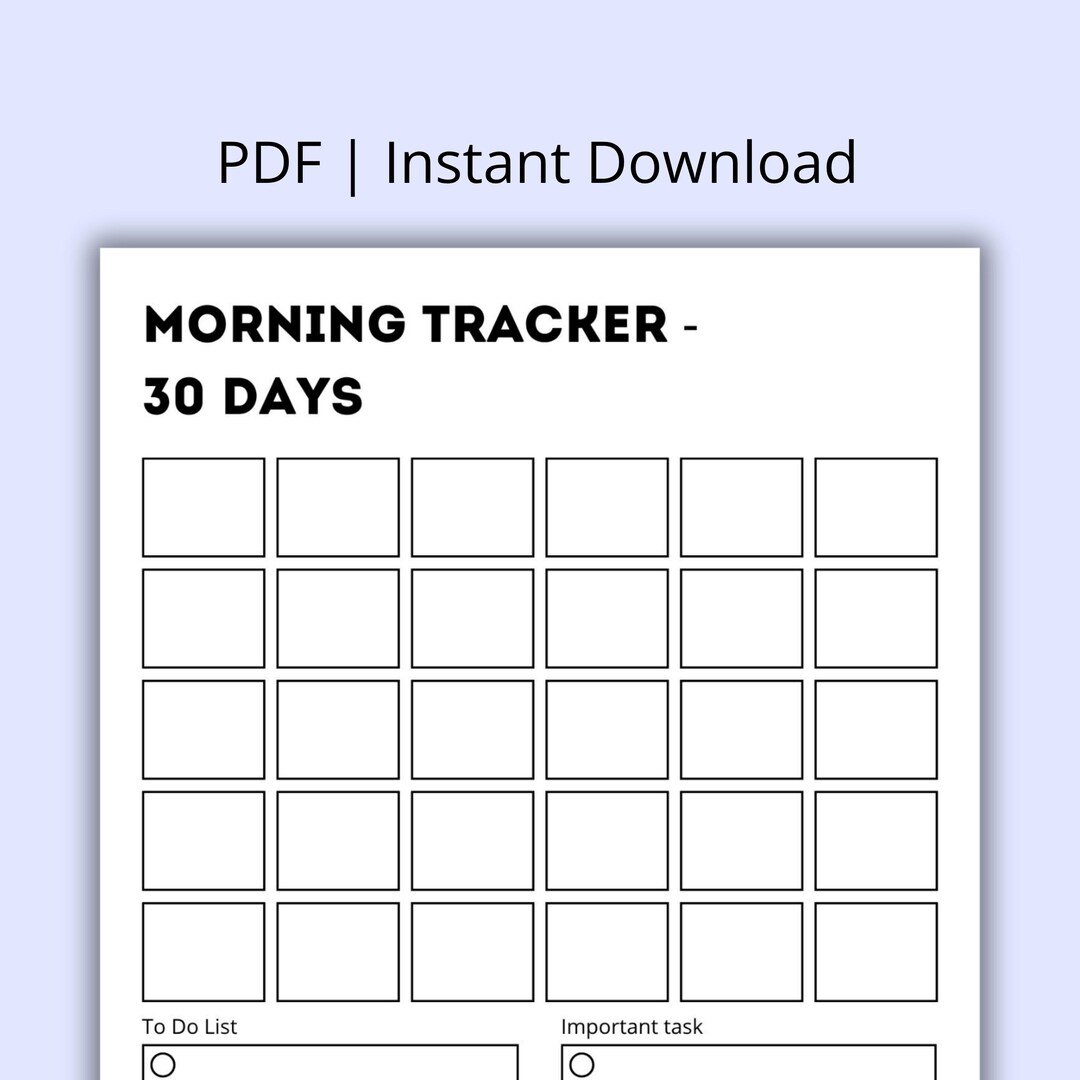 30 Day Morning Planner | Daily Routine Checklist A4 PDF - Etsy New Zealand
