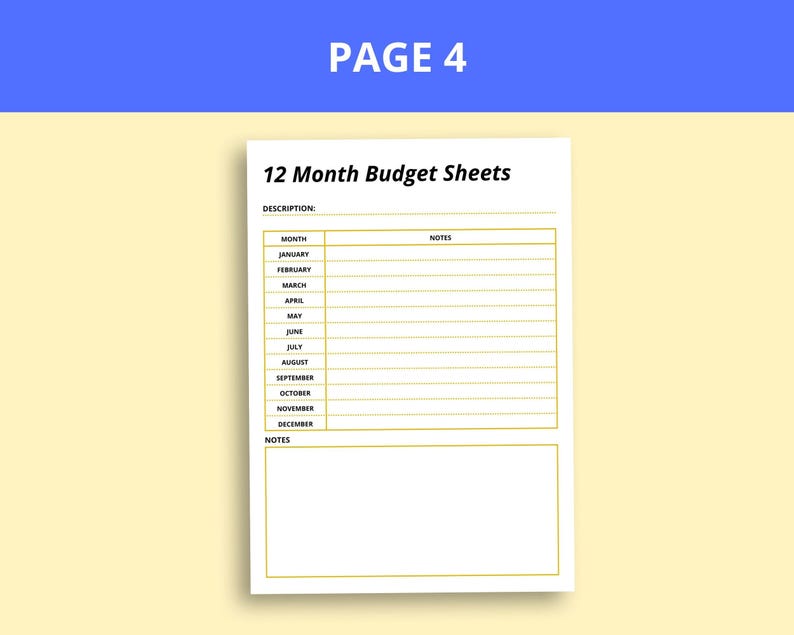 12 Month Budget Sheets | Expense Notes PDF | Personal Money Tracker - Etsy