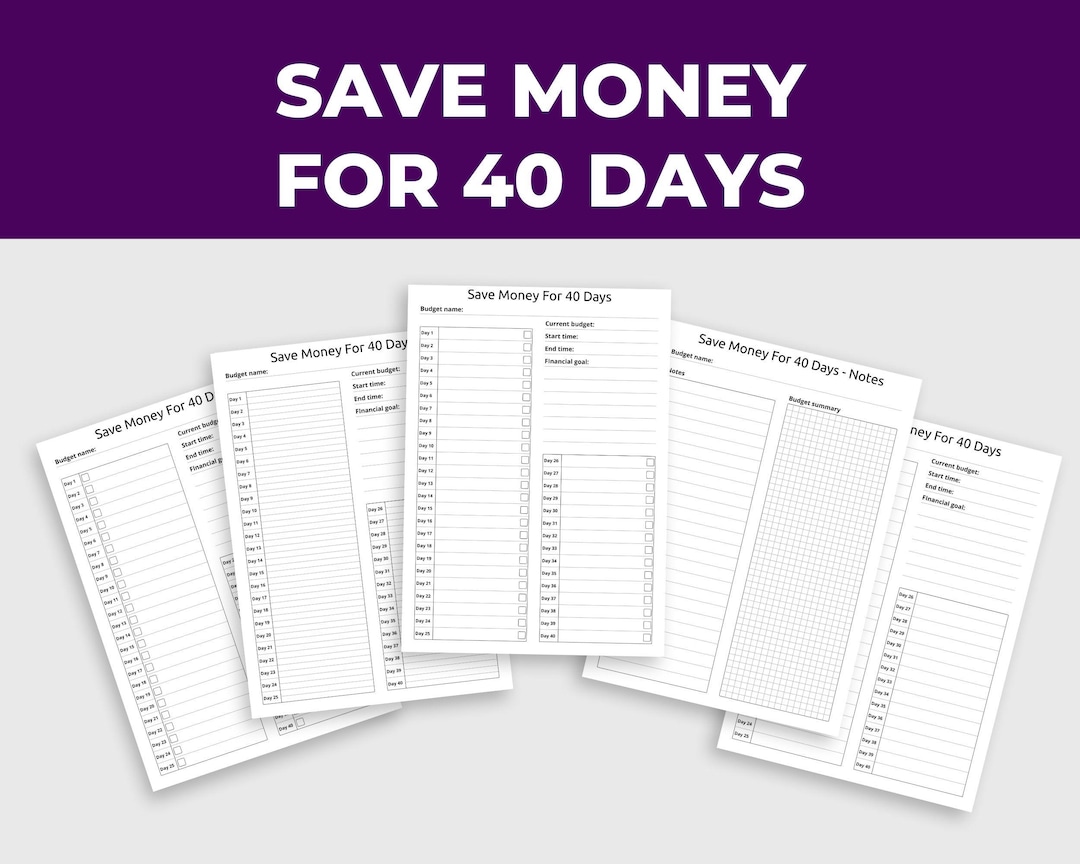 Save Money for 40 Days | Daily Money Saving Challenge | Achieve Your ...