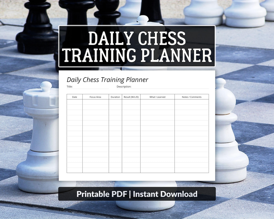 Daily Chess Training Planner: 2026 Skills Tracker (PDF Download A4 Size ...