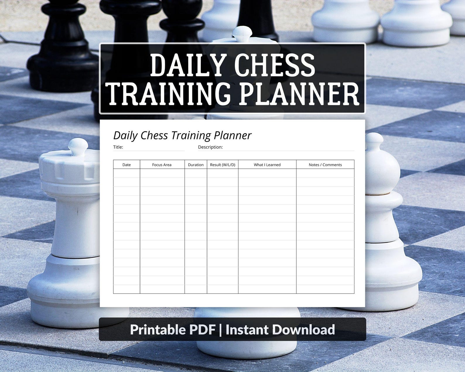 Daily Chess Training Planner: 2026 Skills Tracker (PDF Download A4 Size ...