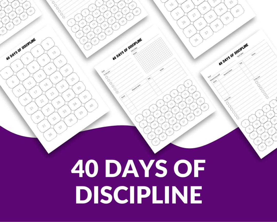 40-day Discipline Tracker: Daily Task Planner (PDF Download A4 Size) - Etsy