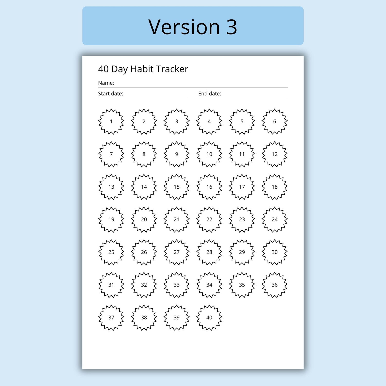 40 Day Habit Tracker | Daily Progress Tracker | 40 Day Motivation ...