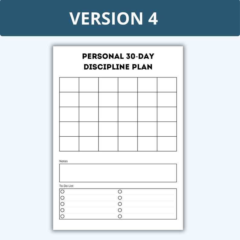 30 Day Challenge Tracker Printable | 2026 Monthly Goal Planner - Etsy